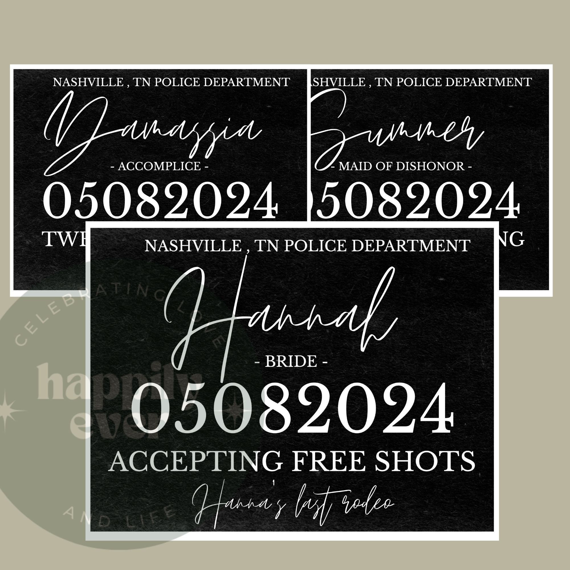 EDITABLE Bachelorette Party Mugshot Signs-diy Bachelorette Mugshot Sign ...