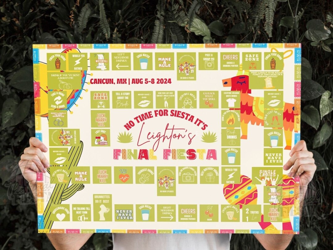 The Final Fiesta Bachelorette Editable Drinking Game | Tequila Bach Fun ...