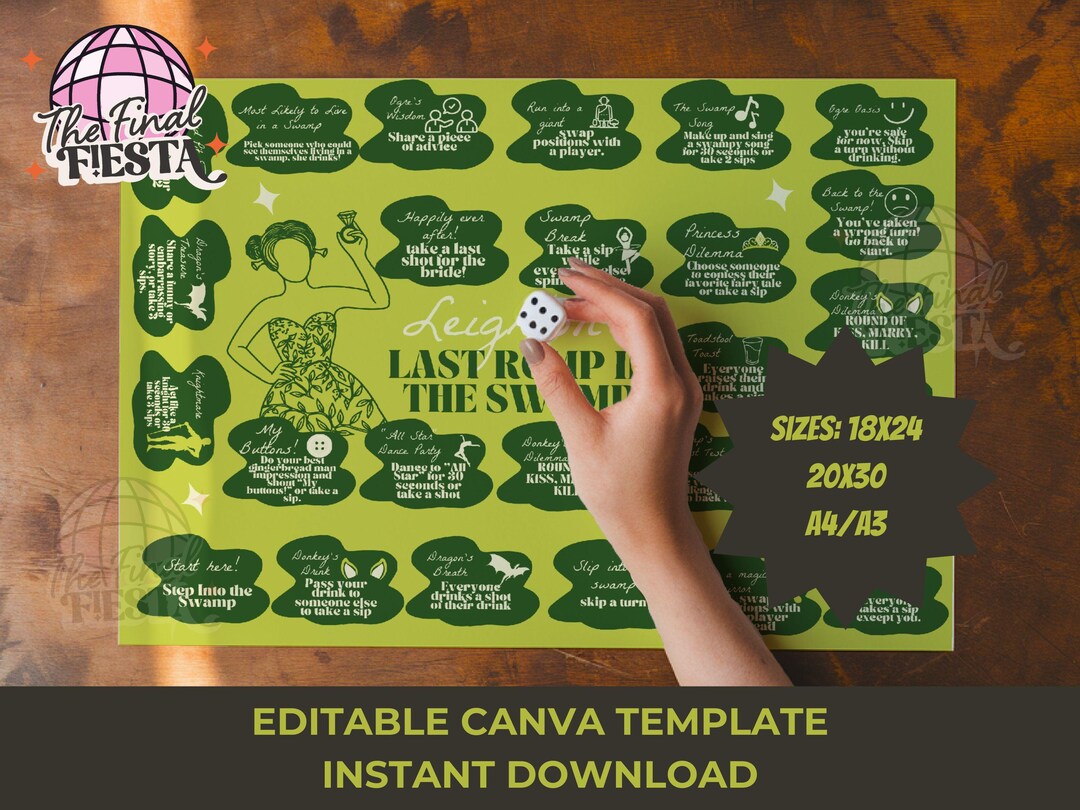 Last Romp in the Swamp Bachelorette Board Game | Same Swamp Forever ...