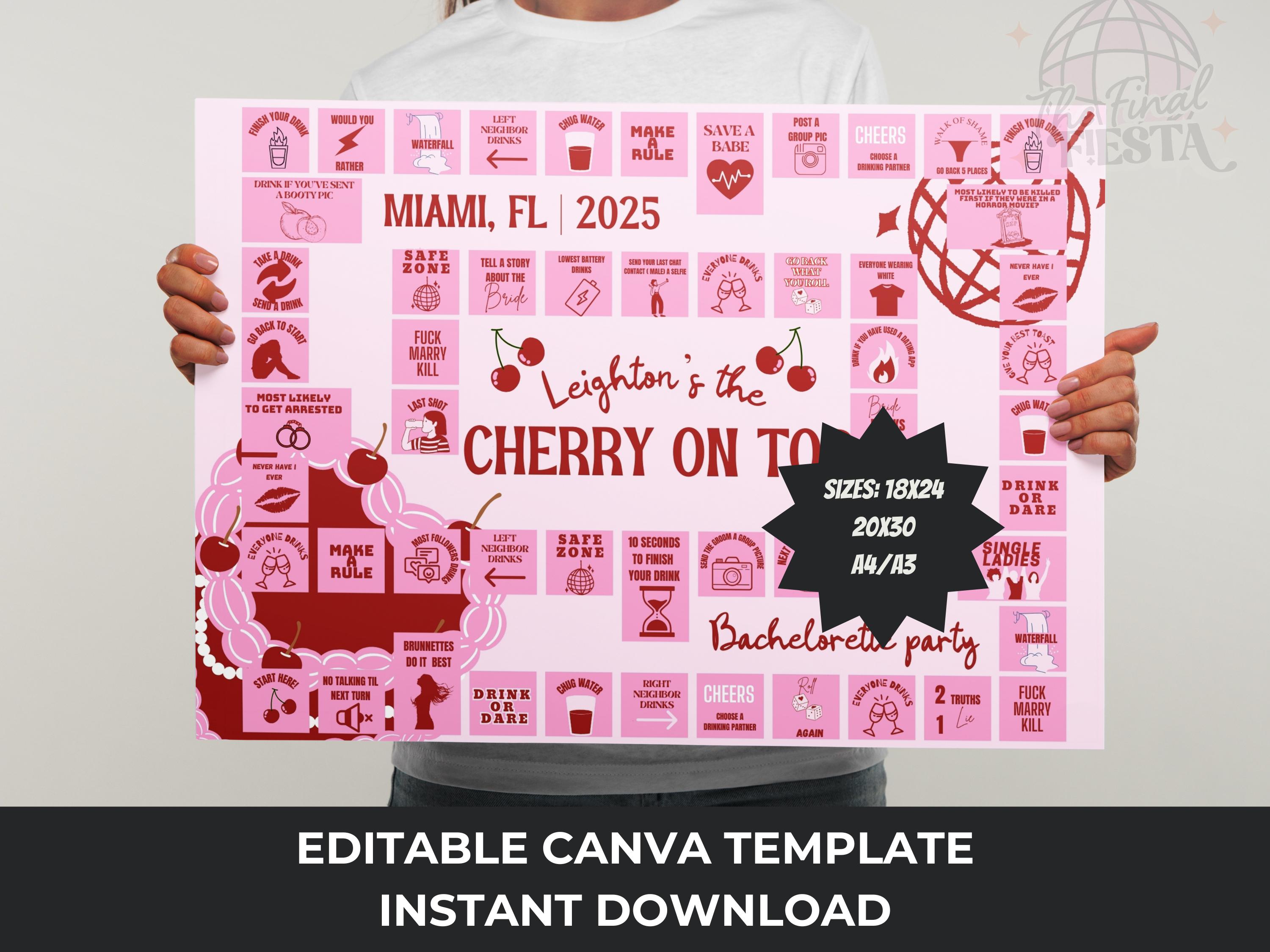 Cherry on Top Bachelorette Party Drinking Game | Cherry Picked Bach ...