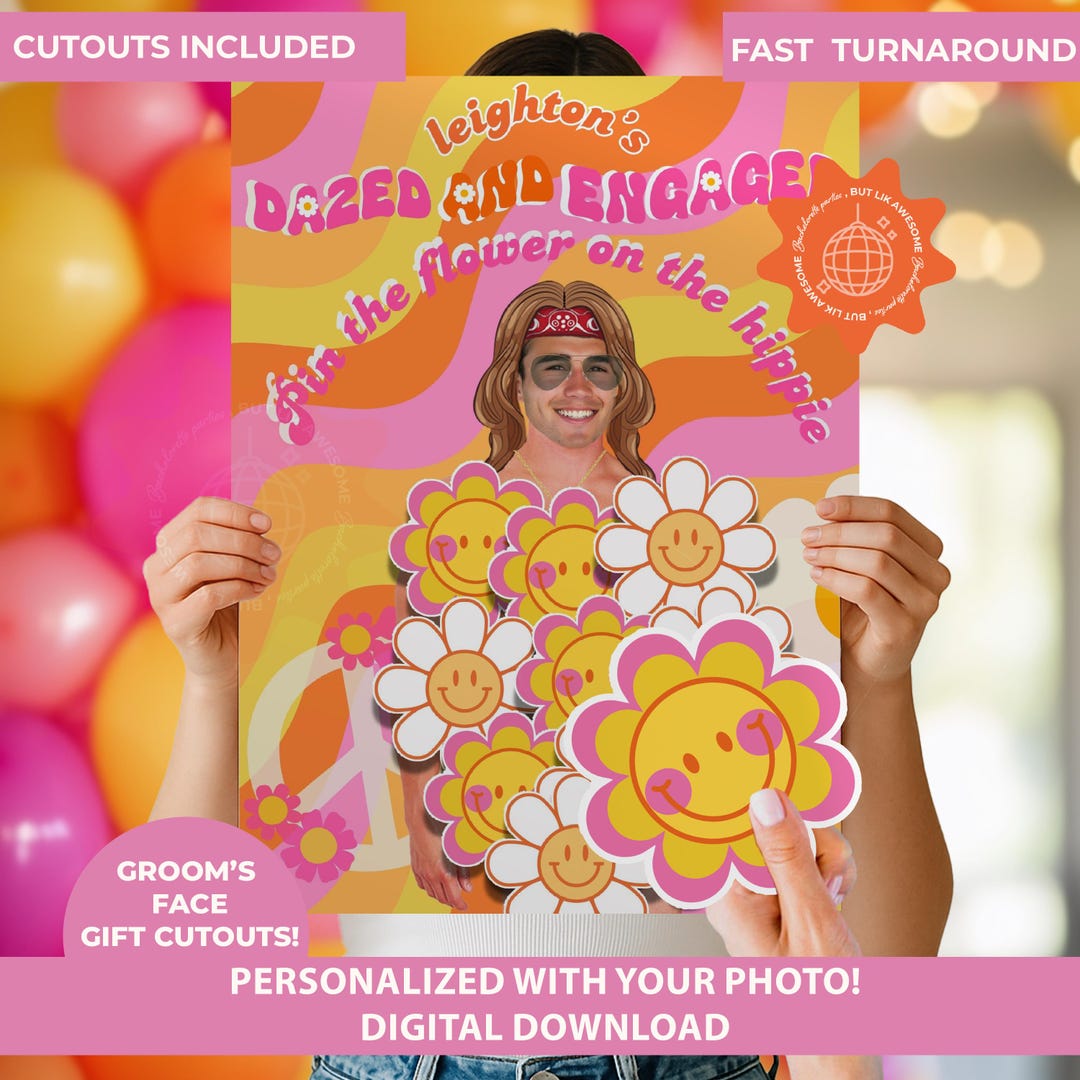Dazed and Engaged Bachelorette Personalized Game Template | 70s Retro ...
