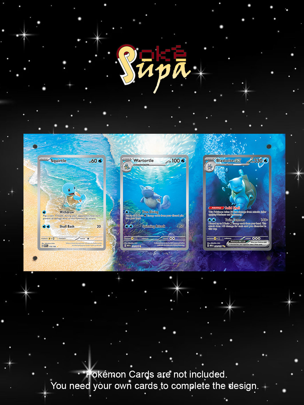 Pokémon 151 Water Set Large Pokémon Card Extended Artwork Magnetic Case ...