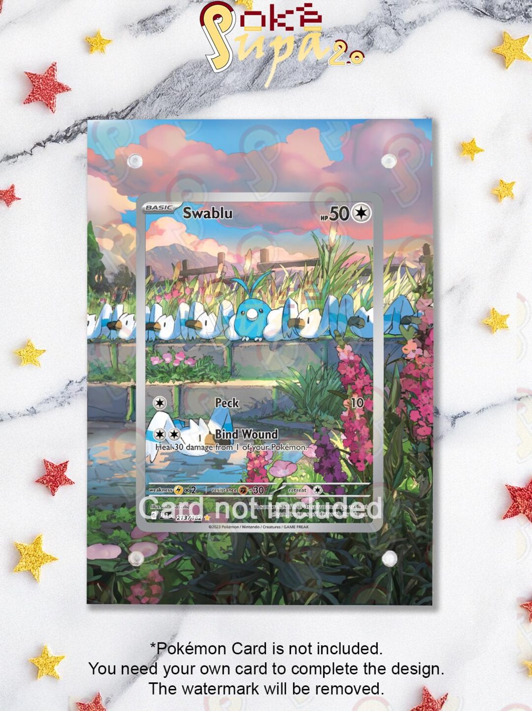 NEW CASE 2.0 - Swablu 213/182 - Pokémon Paradox Rift - Magnetic Case ...