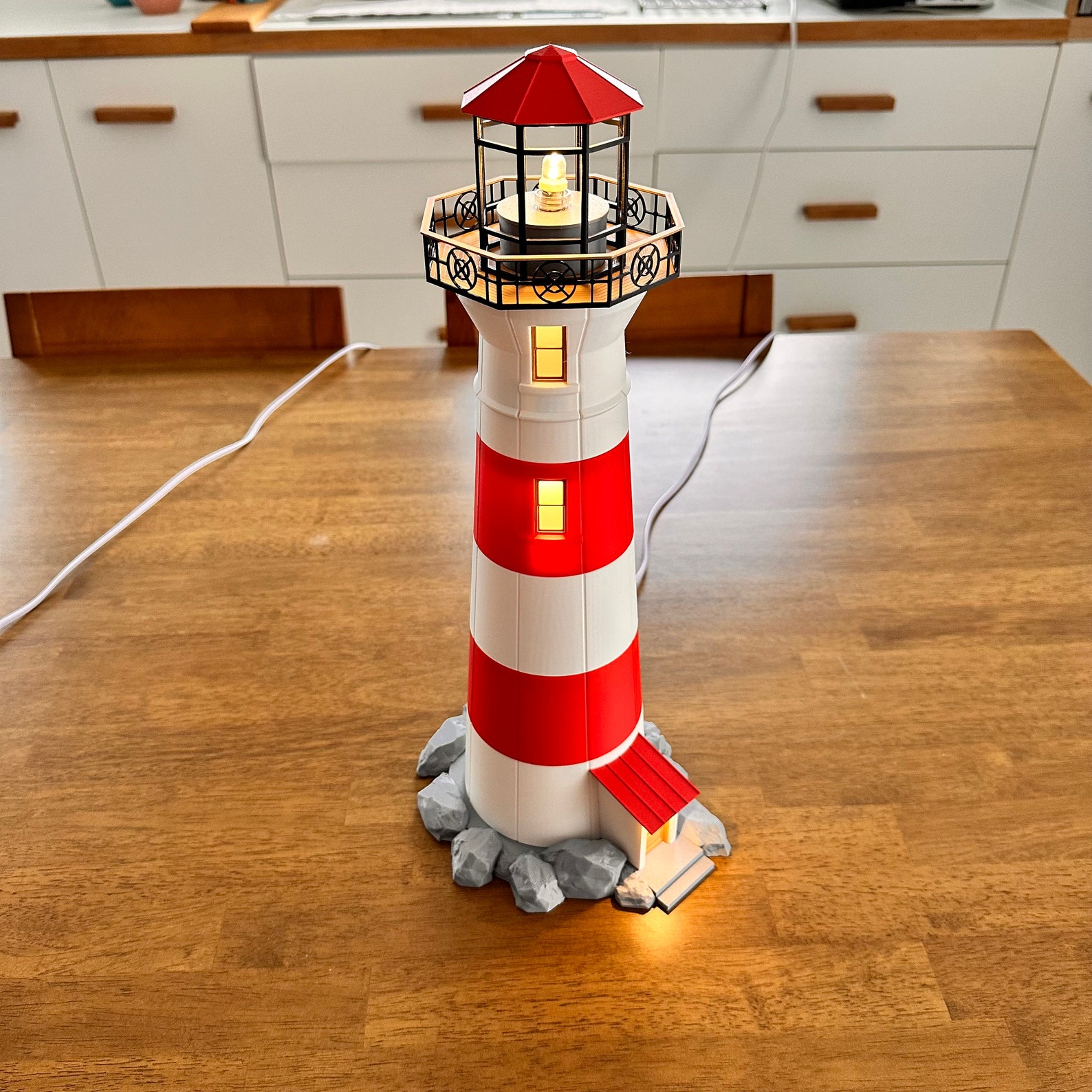 LED Sea Lovers Lighthouse Figure, Handmade 3D Gift for Him, Perfect ...