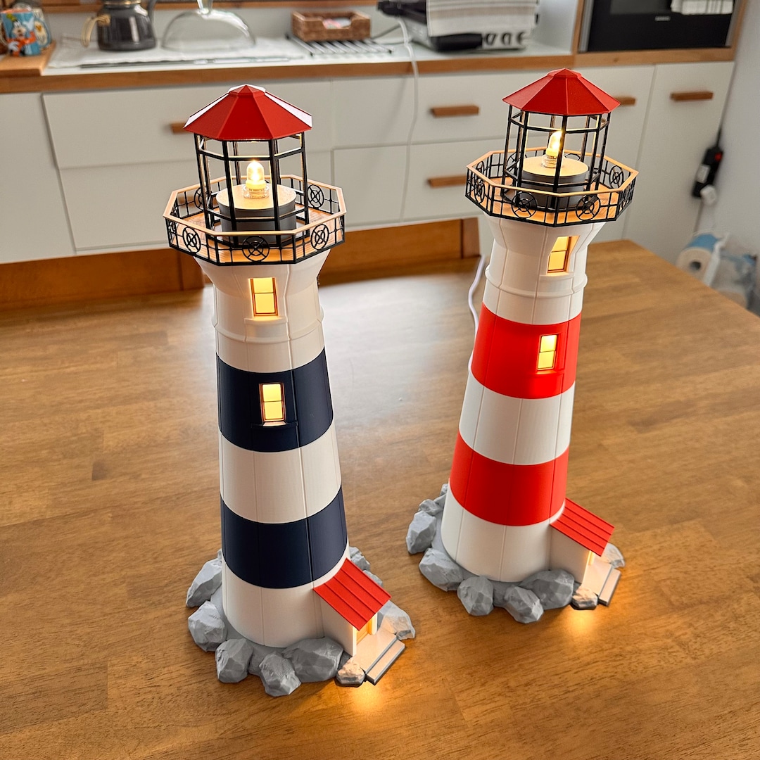 LED Sea Lovers Lighthouse Figure, Handmade 3D Gift for Him, Perfect ...
