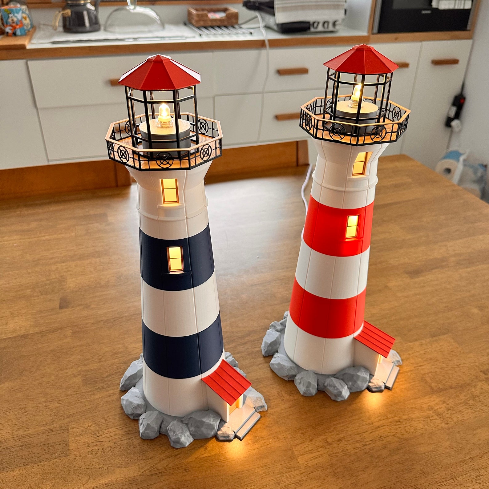 LED Sea Lovers Lighthouse Figure, Handmade 3D Gift for Him, Perfect ...