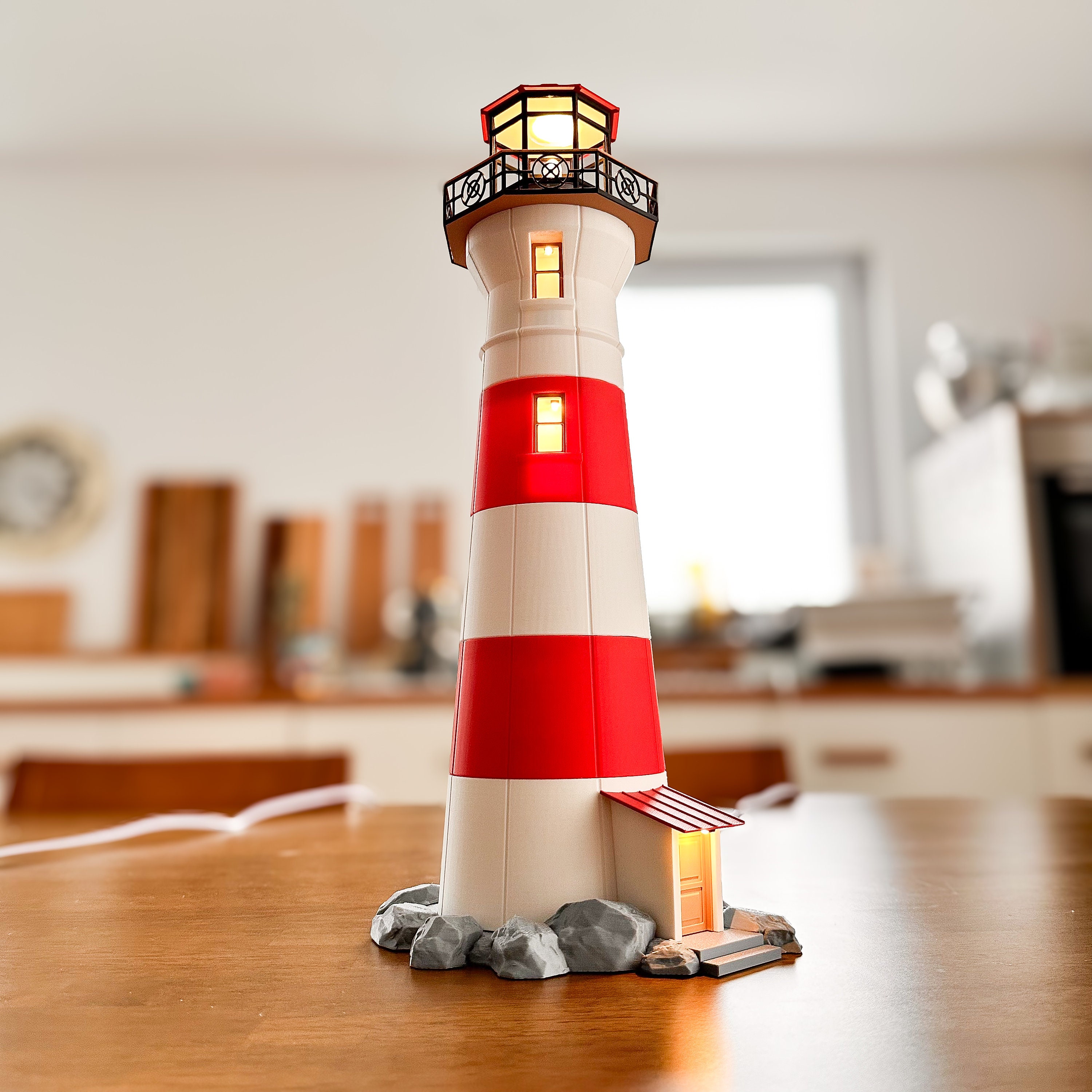 LED Sea Lovers Lighthouse Figure, Handmade 3D Gift for Him, Perfect ...
