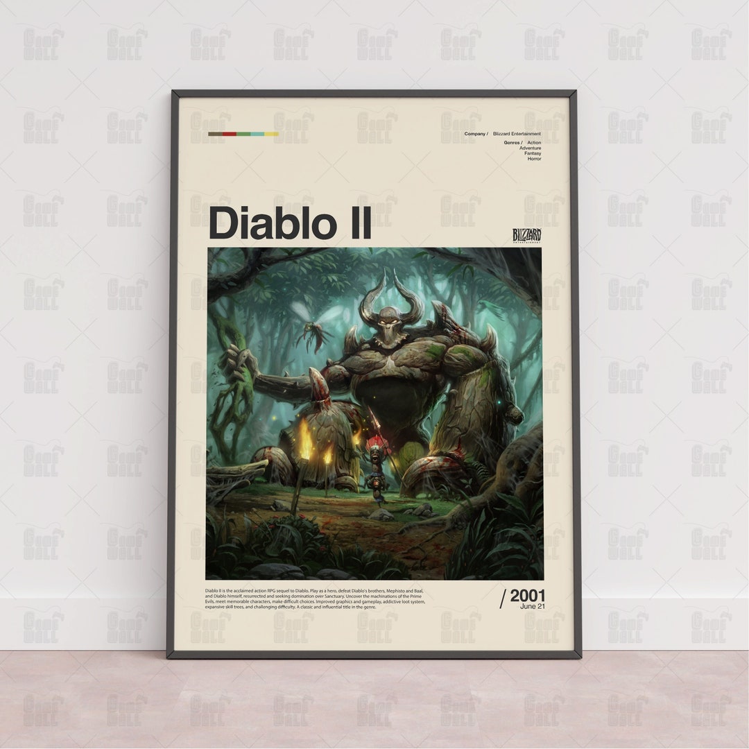 Diablo II Poster, Gaming Room Poster, Gaming Wall Poster, Gaming Print ...