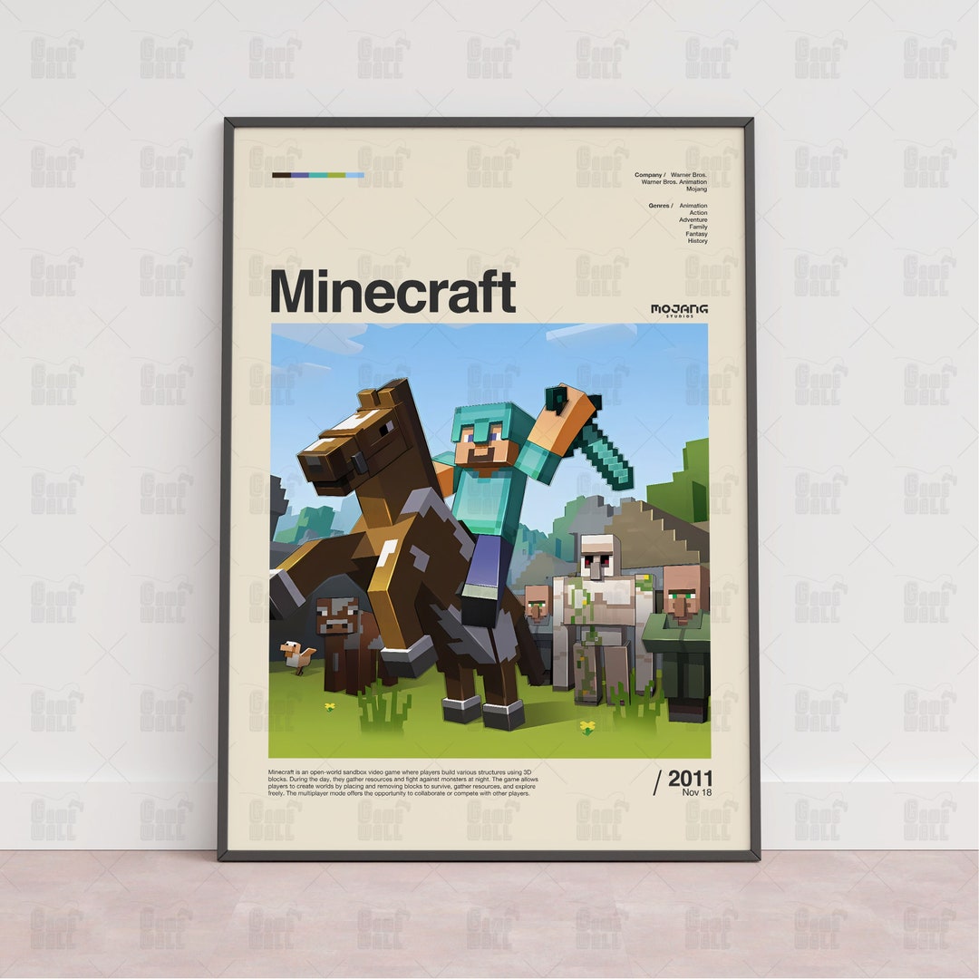 Minecraft Poster, Gaming Room Poster, Gaming Wall Poster, Gaming Print ...