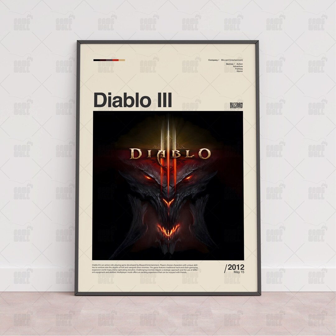 Diablo III Poster, Gaming Room Poster, Gaming Wall Poster, Gaming Print ...