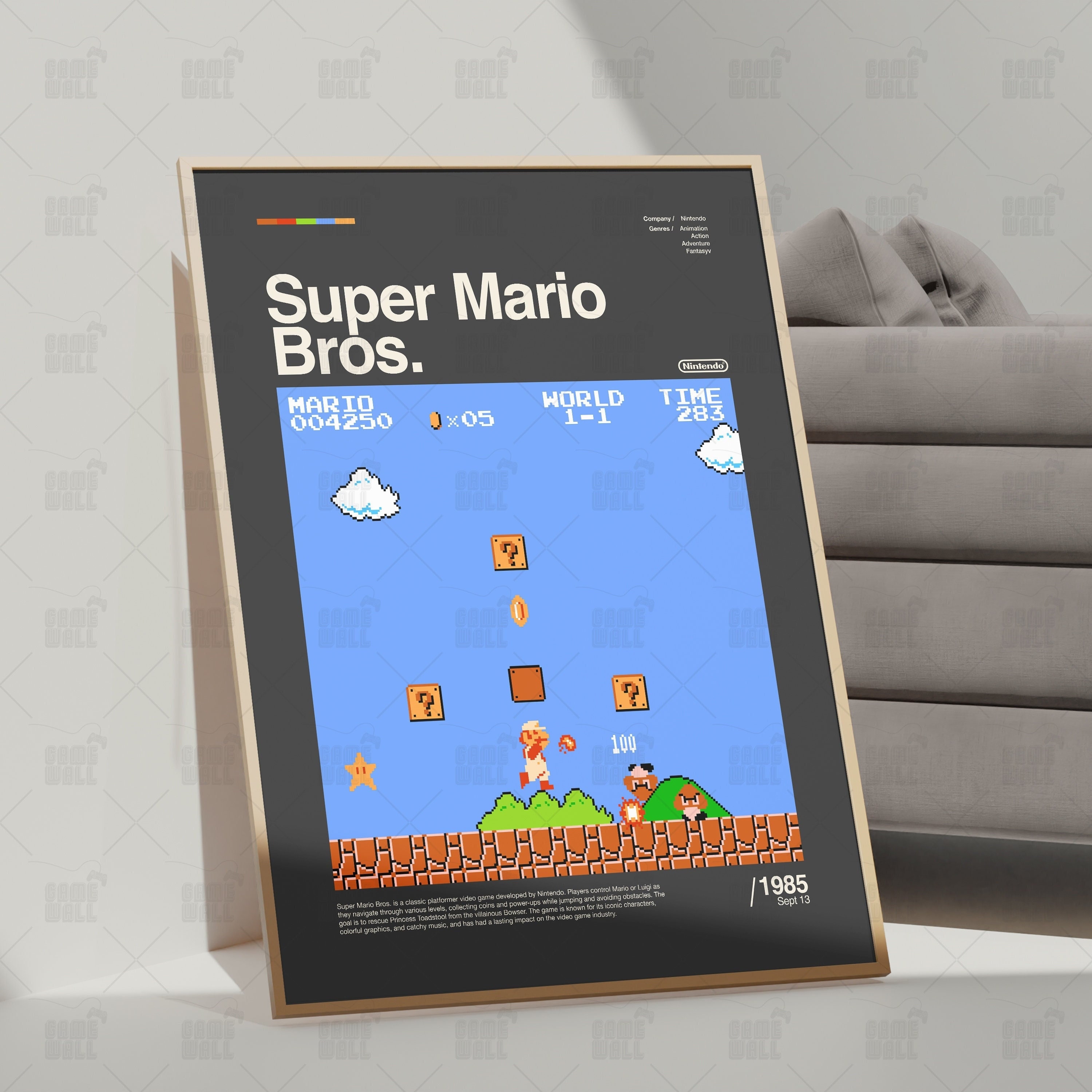 Super Mario Bros Poster, Gaming Room Poster, Gaming Wall Poster, Gaming ...