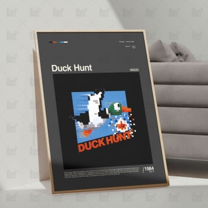 Duck Hunt Poster, Gaming Room Poster, Gaming Wall Poster, Gaming Print ...