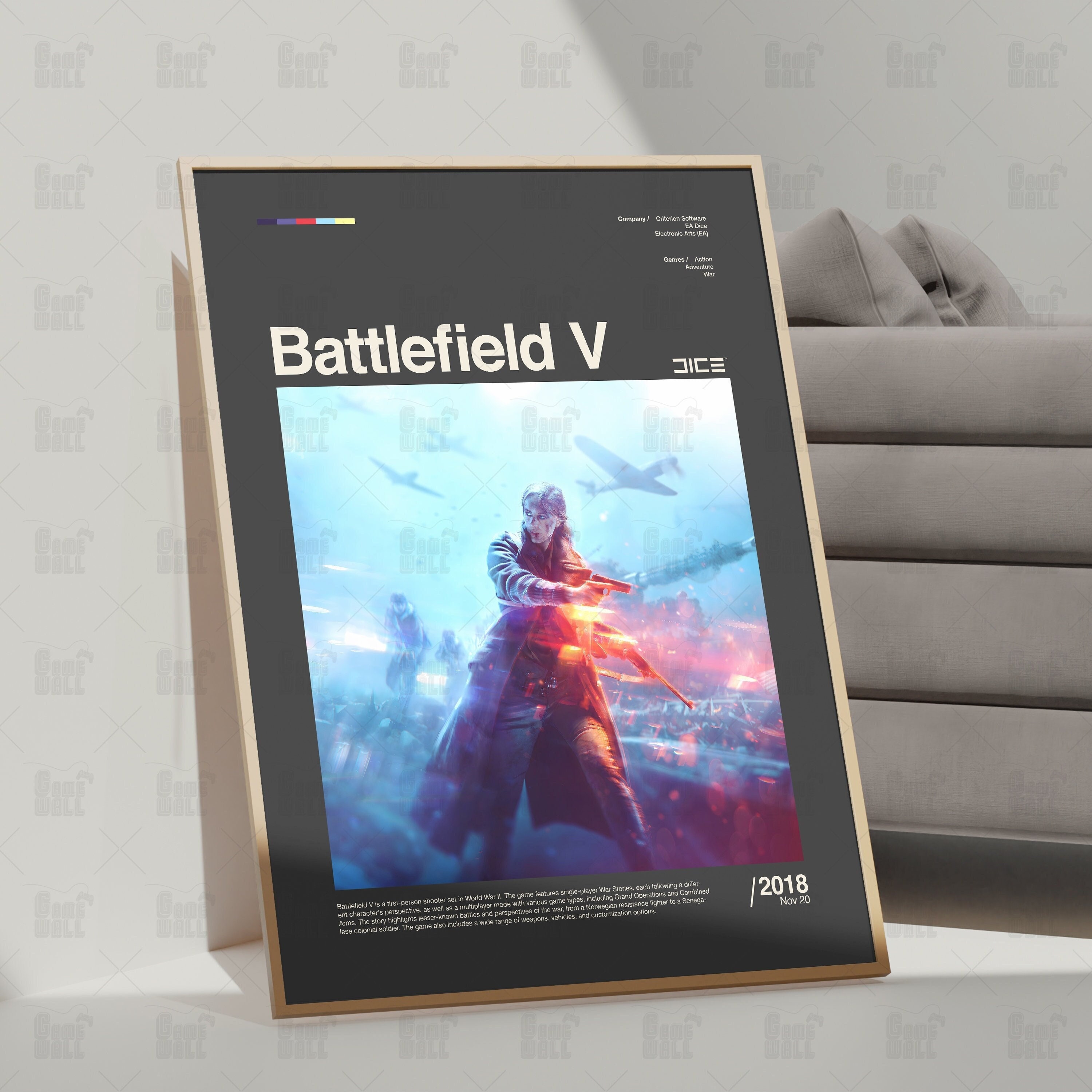 Battlefield V Poster, Gaming Room Poster, Gaming Wall Poster, Gaming ...