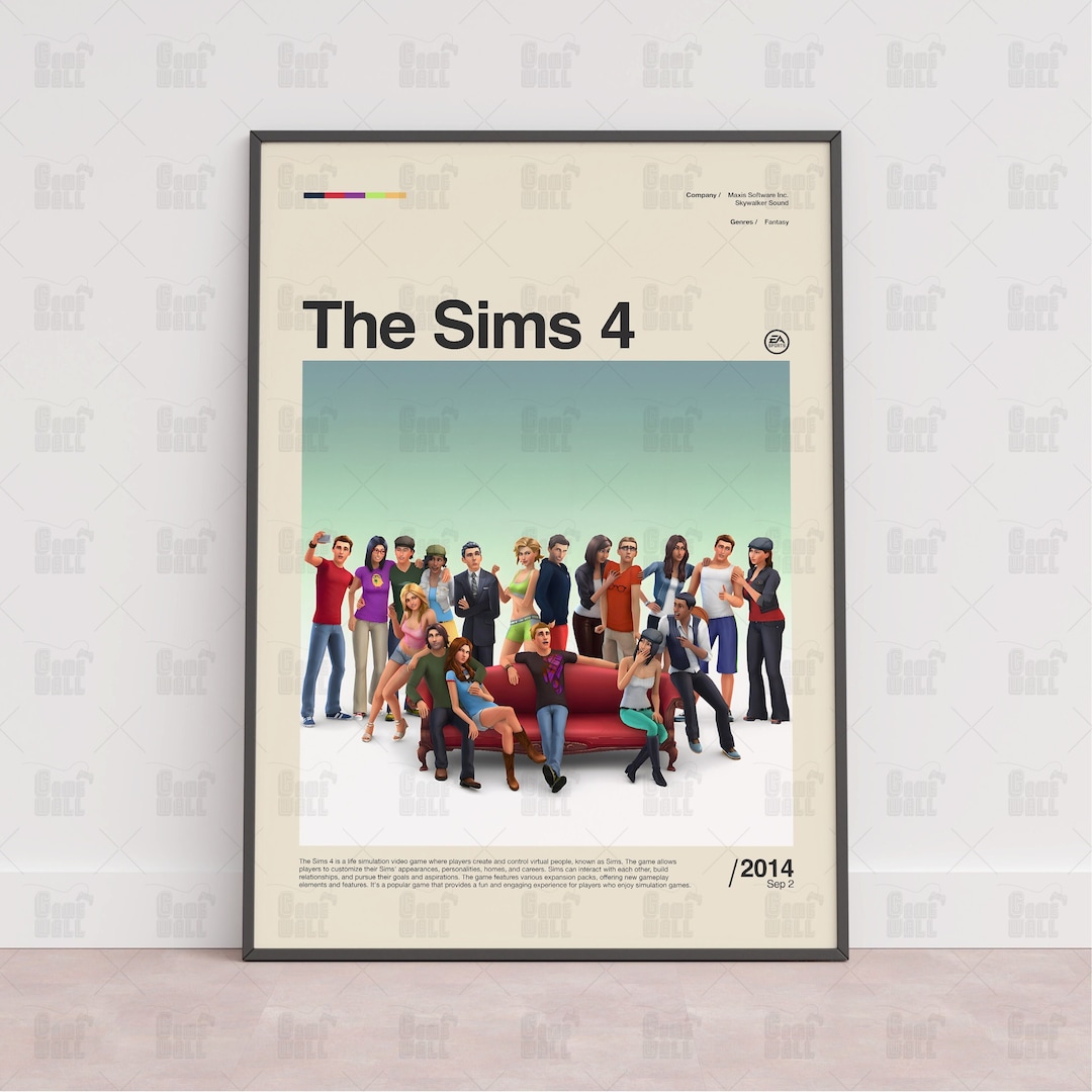 The Sims 4 Poster, Gaming Room Poster, Gaming Wall Poster, Gaming Print ...