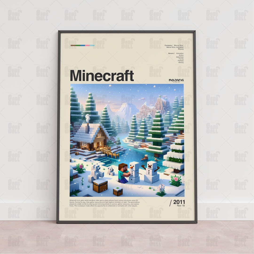 Minecraft Poster, Gaming Room Poster, Gaming Wall Poster, Gaming Print ...