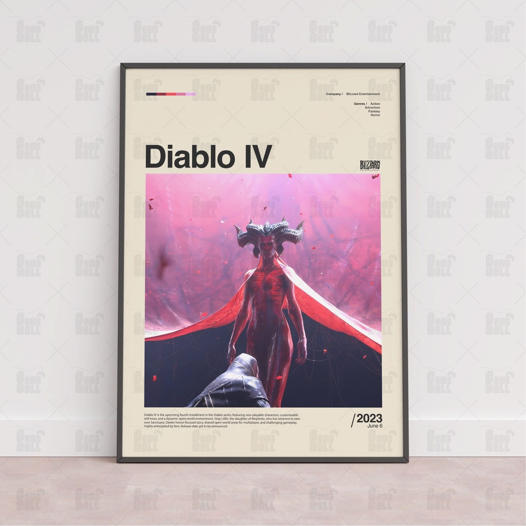 Diablo IV Poster, Gaming Room Poster, Gaming Wall Poster, Gaming Print ...