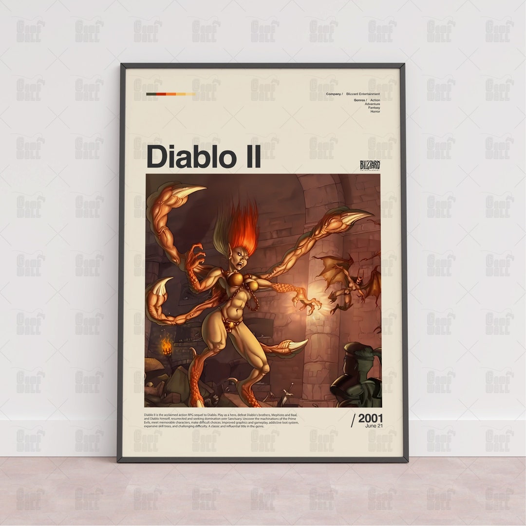 Diablo II Poster, Gaming Room Poster, Gaming Wall Poster, Gaming Print ...