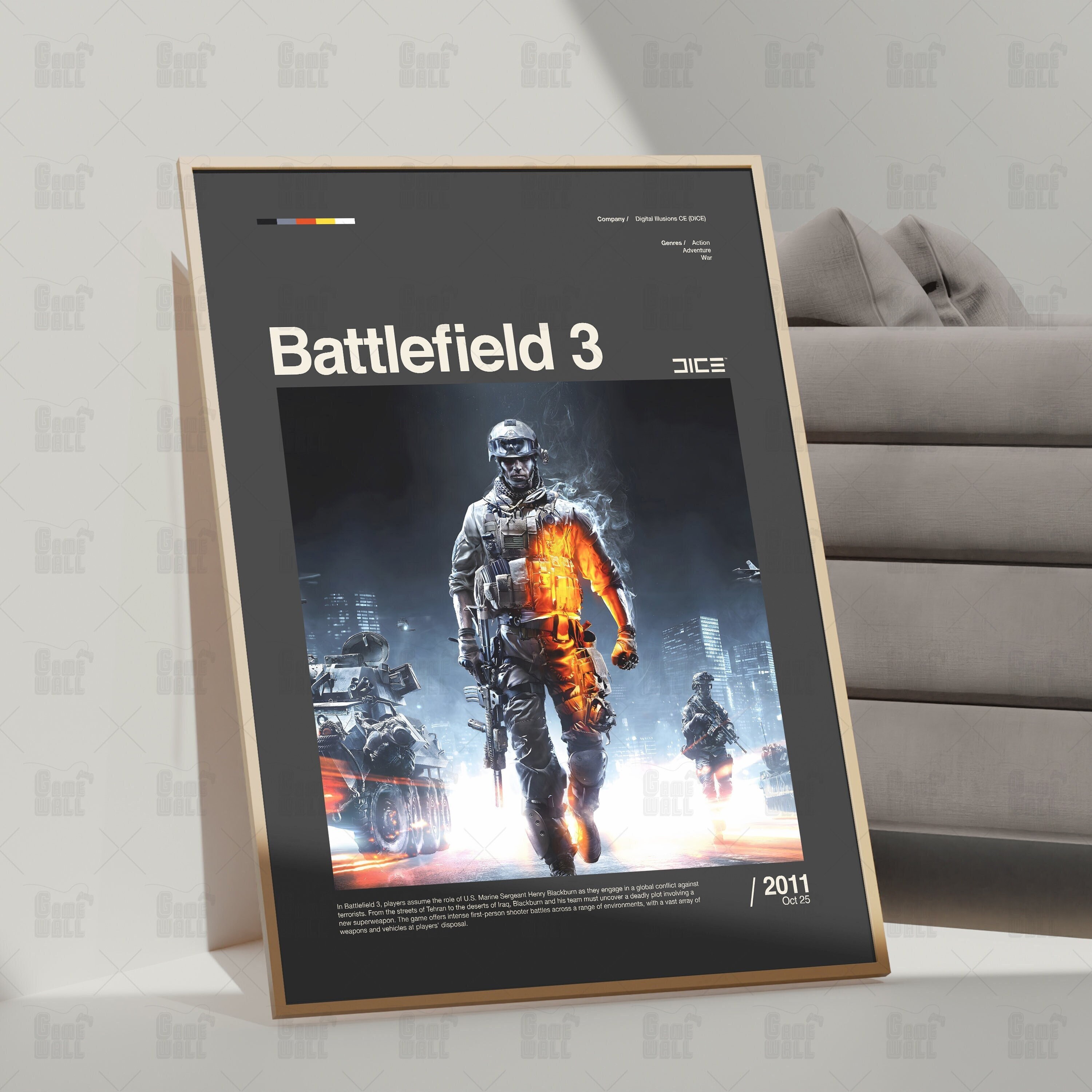 Battlefield 4 Poster, Gaming Room Poster, Gaming Wall Poster, Gaming ...