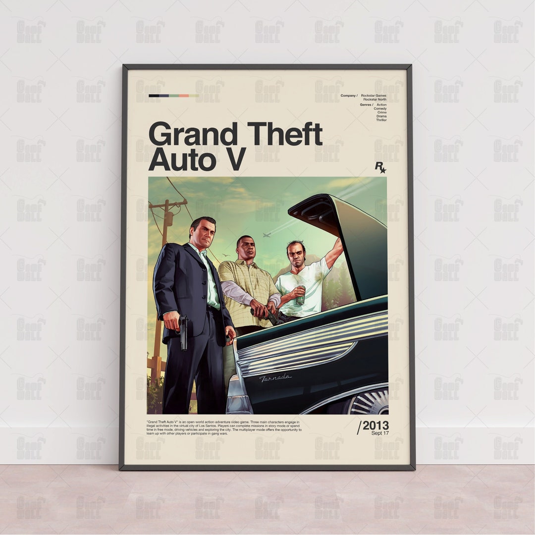 GTA V Poster, Gaming Room Poster, Gaming Wall Poster, Gaming Print ...