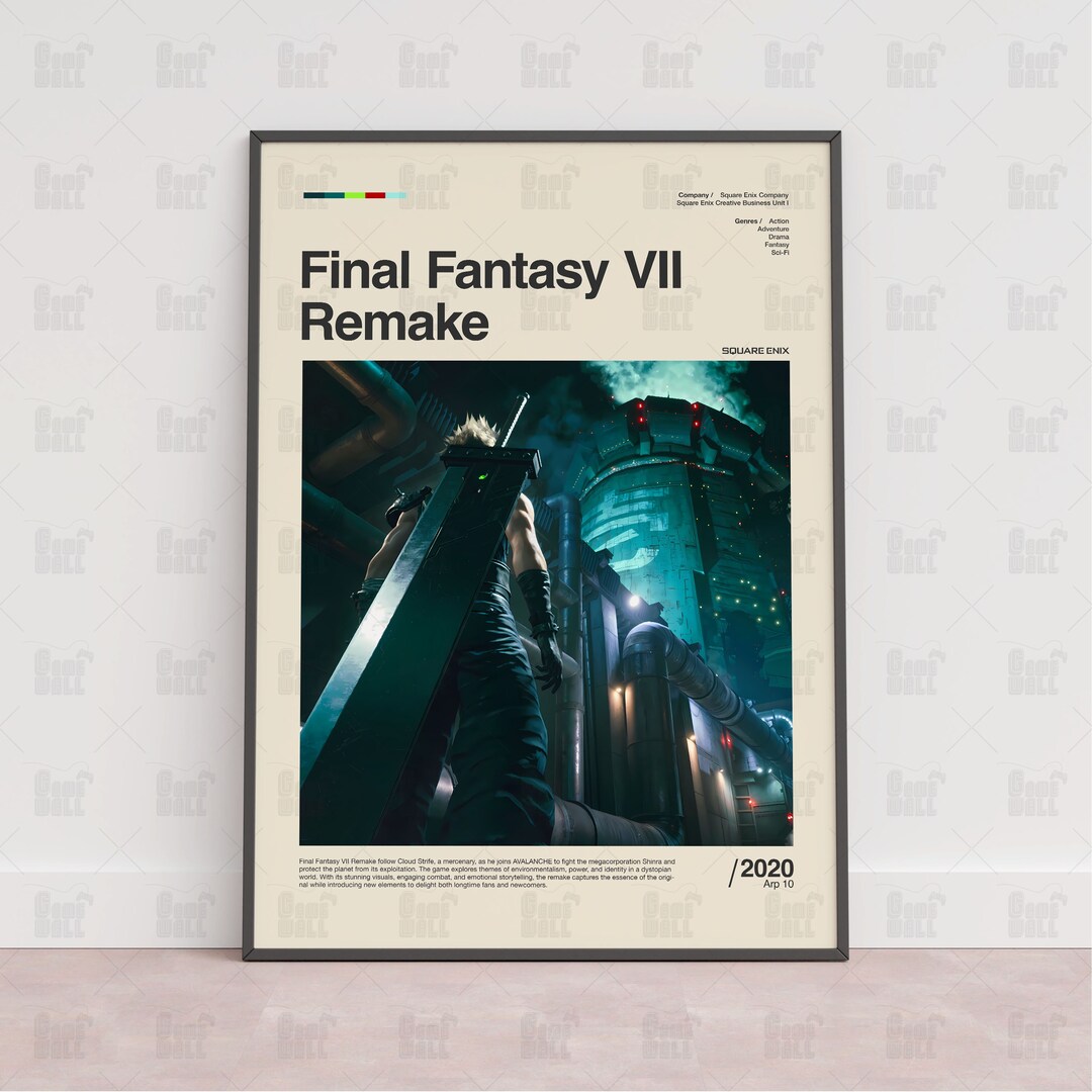 Final Fantasy VII Remake Poster, Gaming Room Poster, Gaming Wall Poster ...