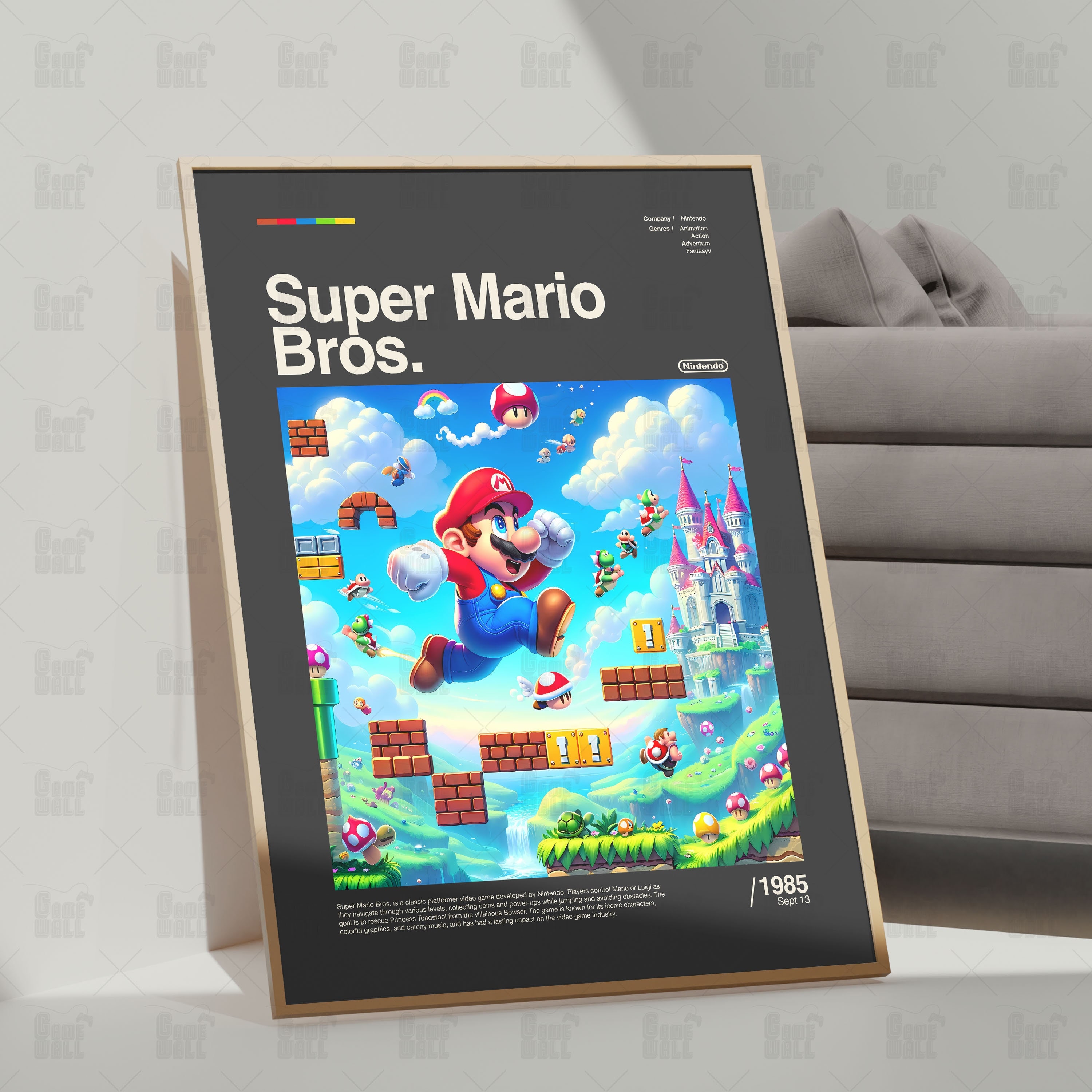 Super Mario Bros Poster, Gaming Room Poster, Gaming Wall Poster, Gaming ...