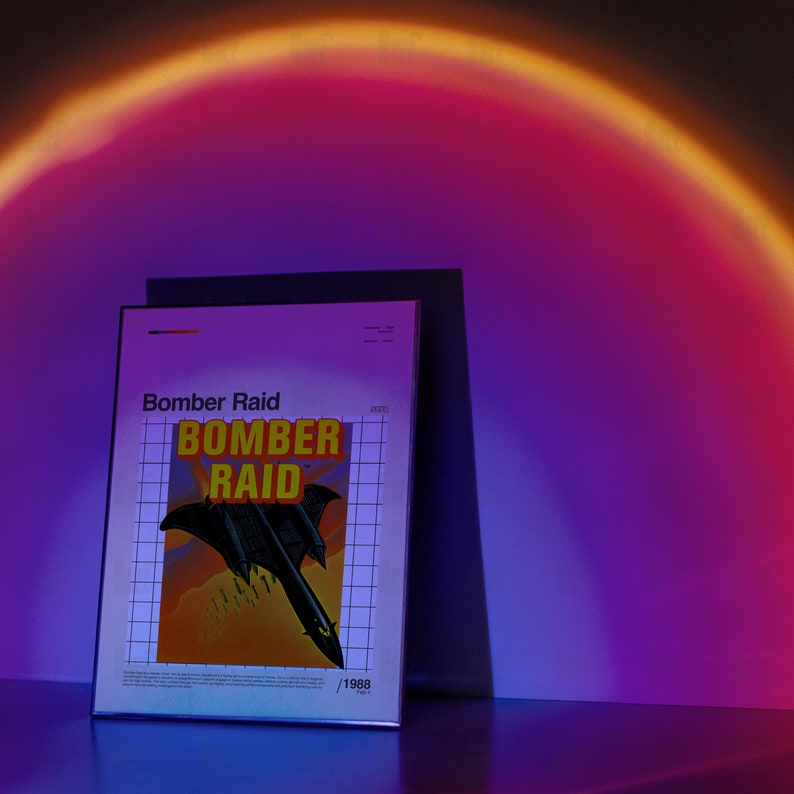 Bomber Raid Poster, Gaming Room Poster, Gaming Wall Poster, Gaming ...