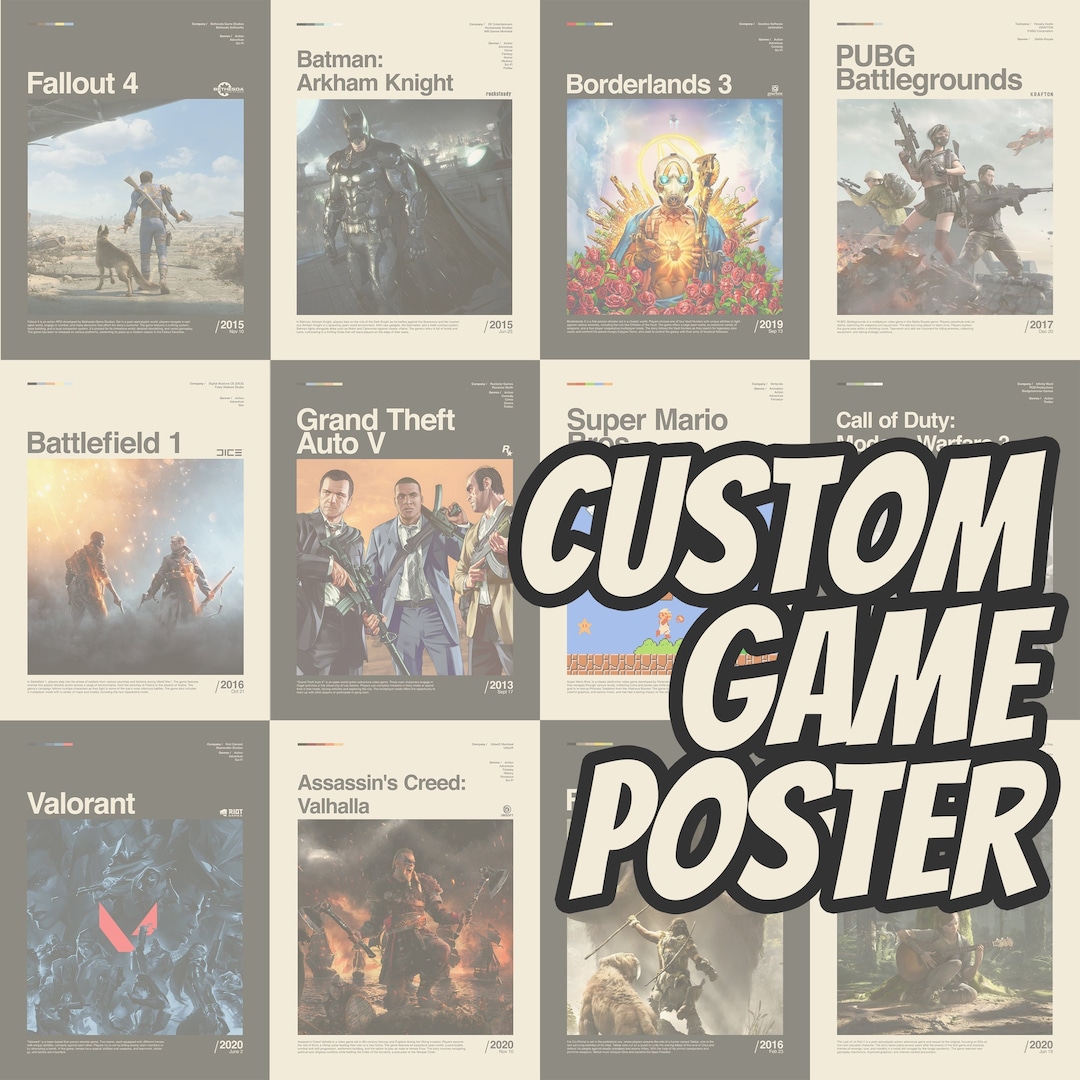 Custom Game Poster, Gaming Room Poster, Gaming Wall Poster, Gaming ...