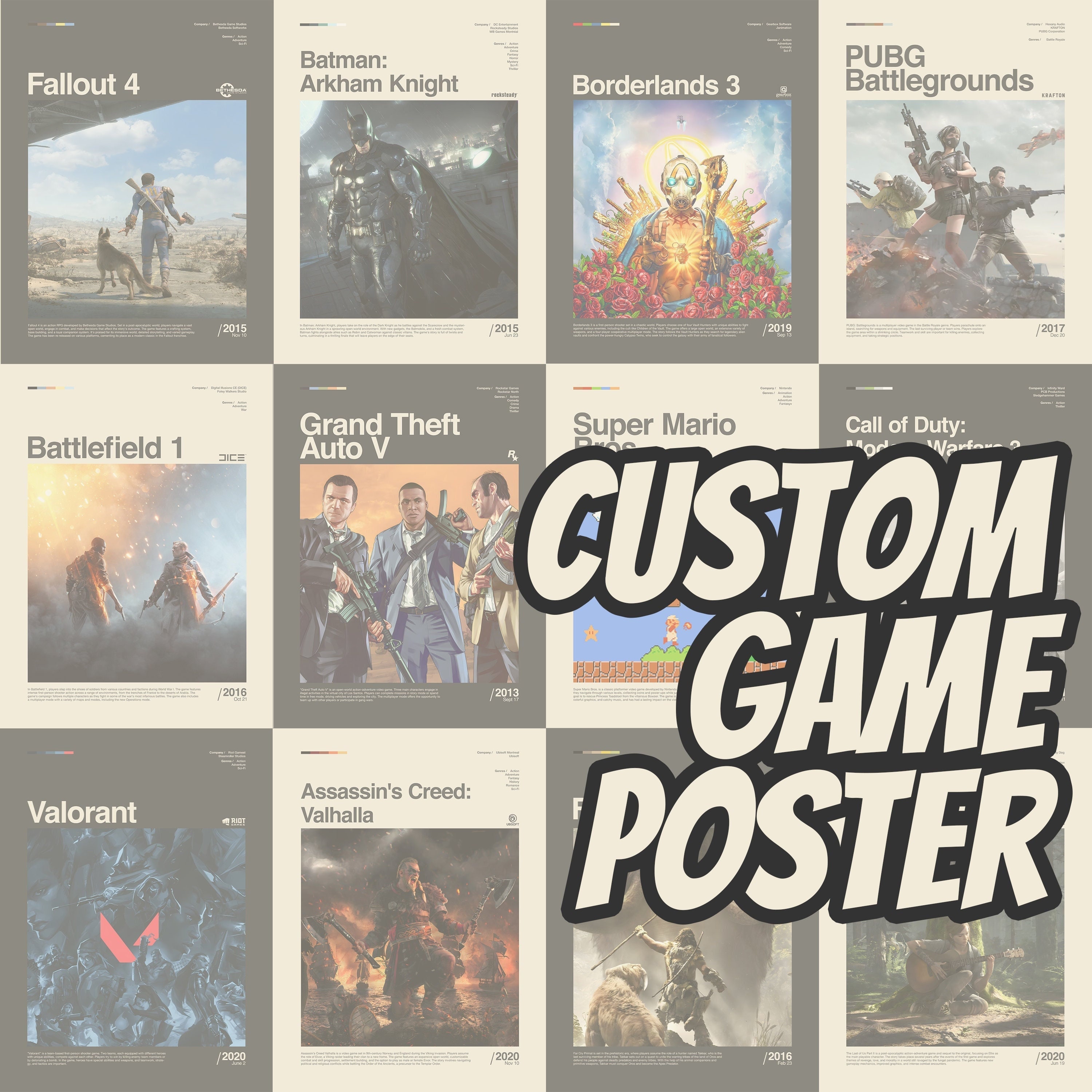 Custom Game Poster, Gaming Room Poster, Gaming Wall Poster, Gaming ...