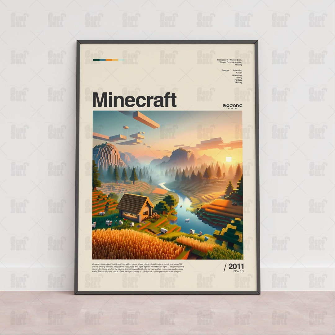 Minecraft Poster, Gaming Room Poster, Gaming Wall Poster, Gaming Print ...