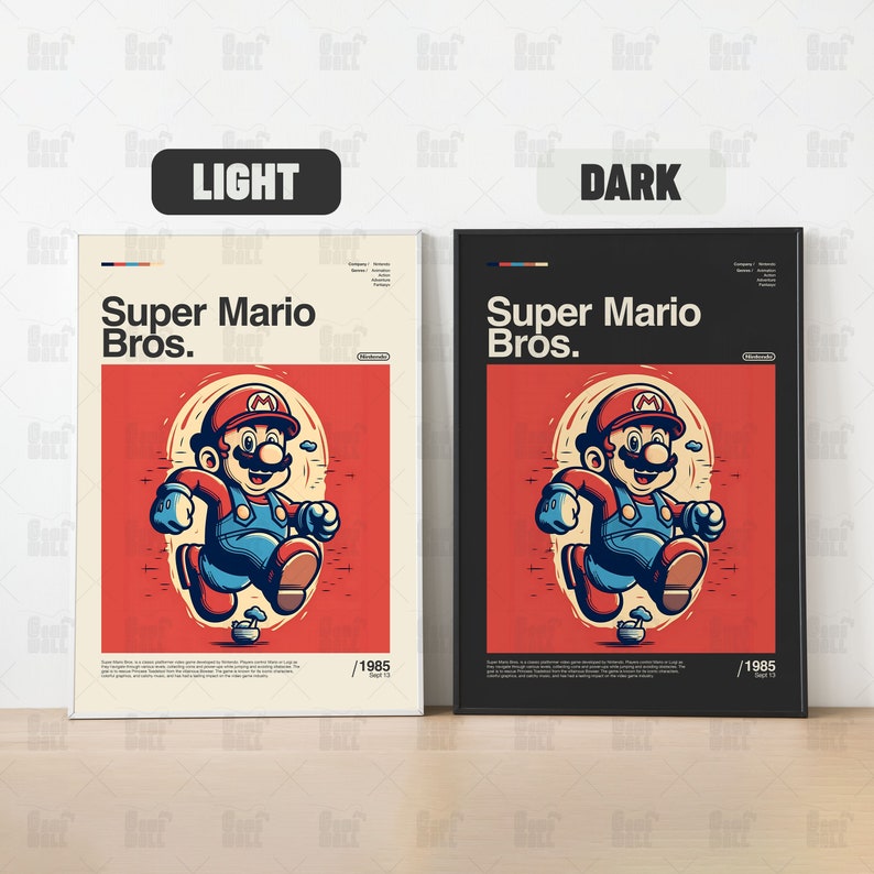 Cartel de Super Mario Bros, cartel de la sala de juegos, cartel de la ...
