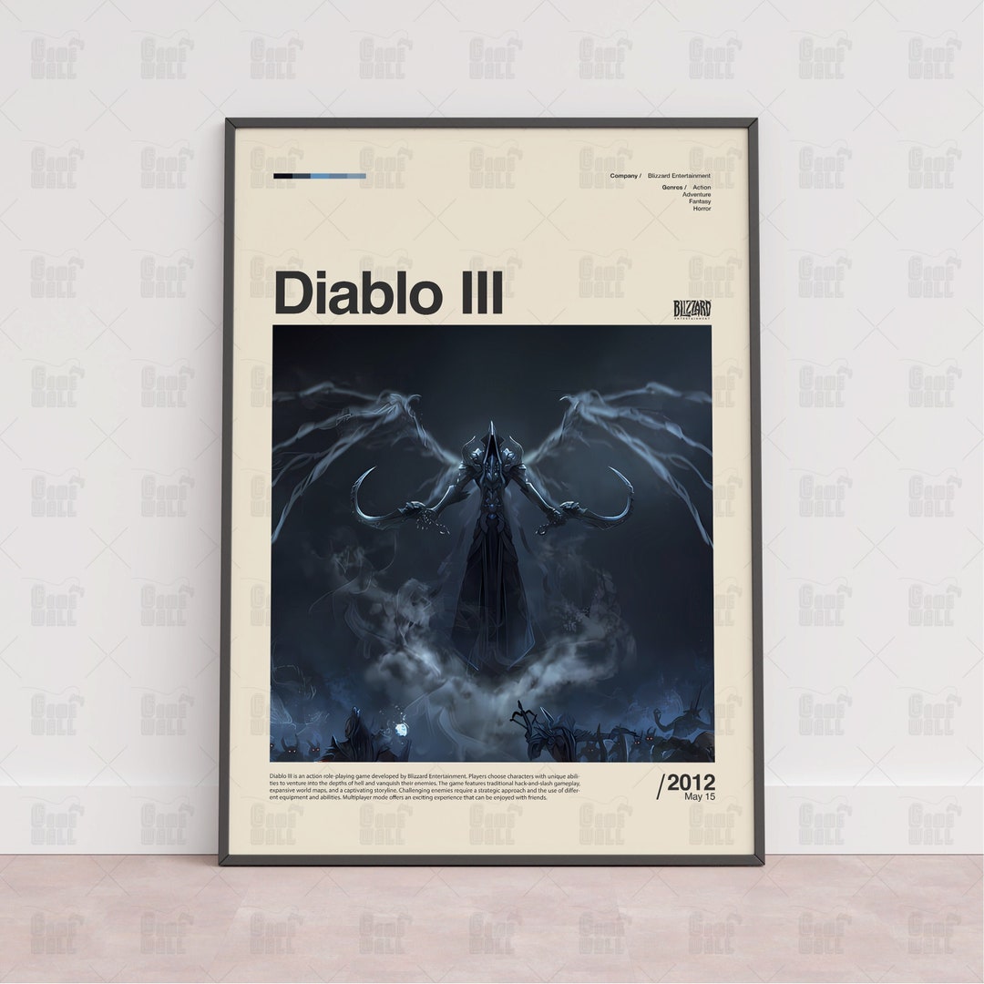 Diablo III Poster, Gaming Room Poster, Gaming Wall Poster, Gaming Print ...