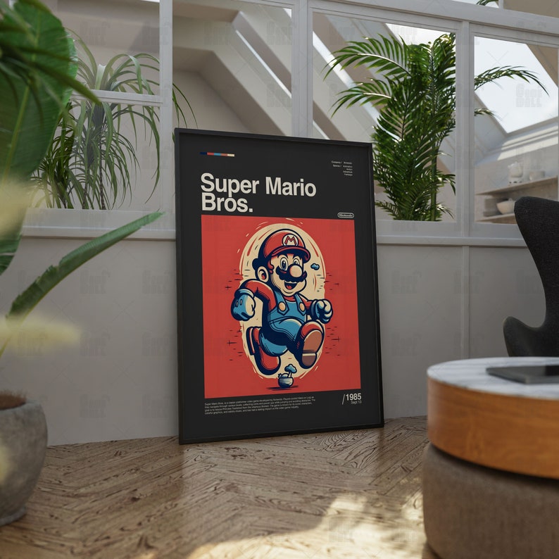 Cartel de Super Mario Bros, cartel de la sala de juegos, cartel de la ...