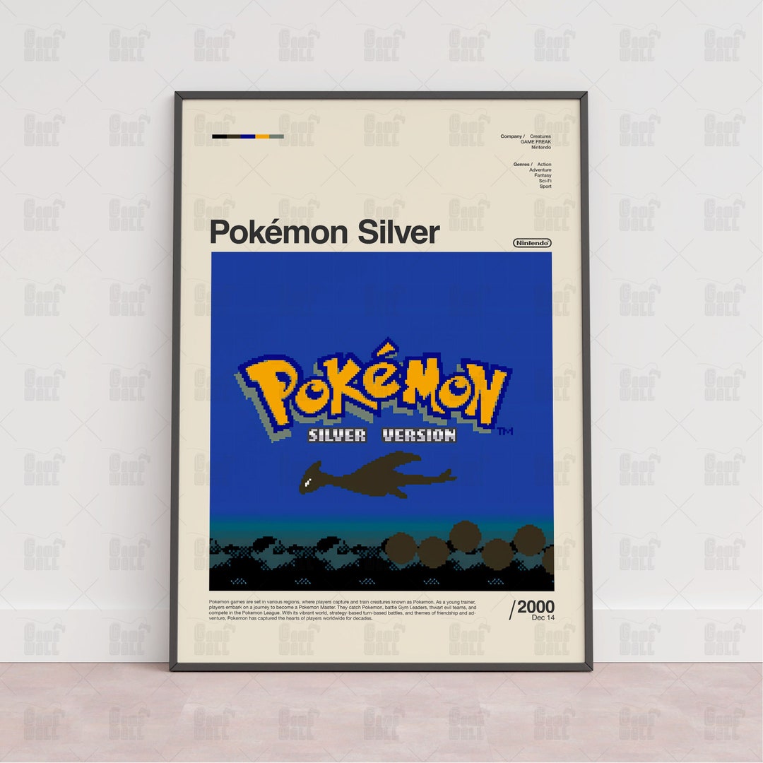 Pokemon Silver Poster, Gaming Room Poster, Gaming Wall Poster, Gaming ...