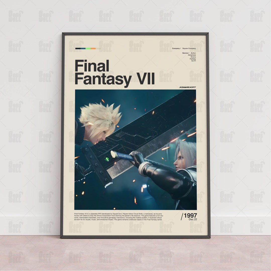 Final Fantasy VII Poster, Gaming Room Poster, Gaming Wall Poster ...