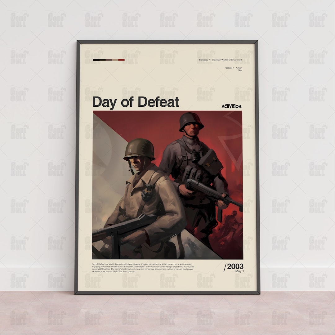 Day of Defeat Poster, Gaming Room Poster, Gaming Wall Poster, Gaming ...