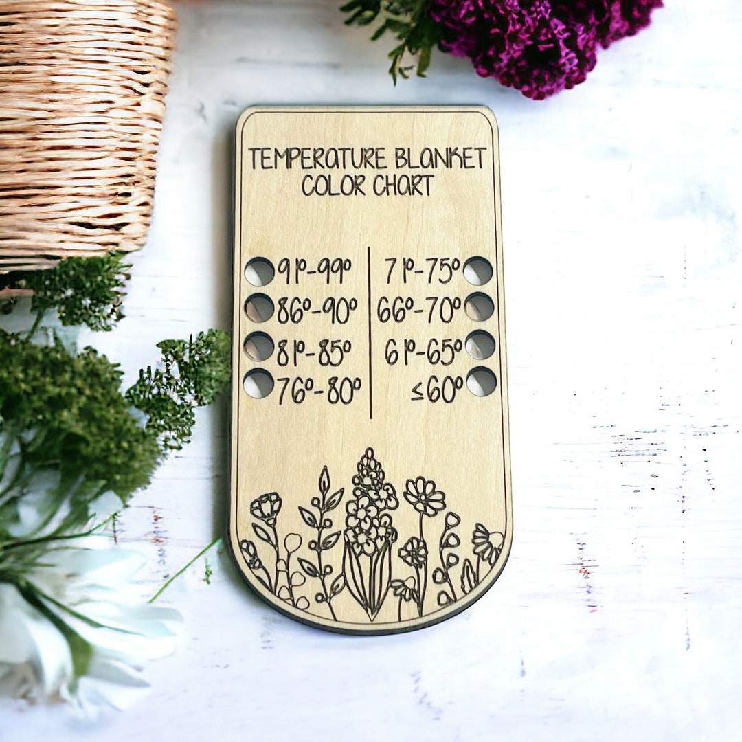 Temperature Blanket Color Chart, Pocket Size, Knitting & Crochet ...