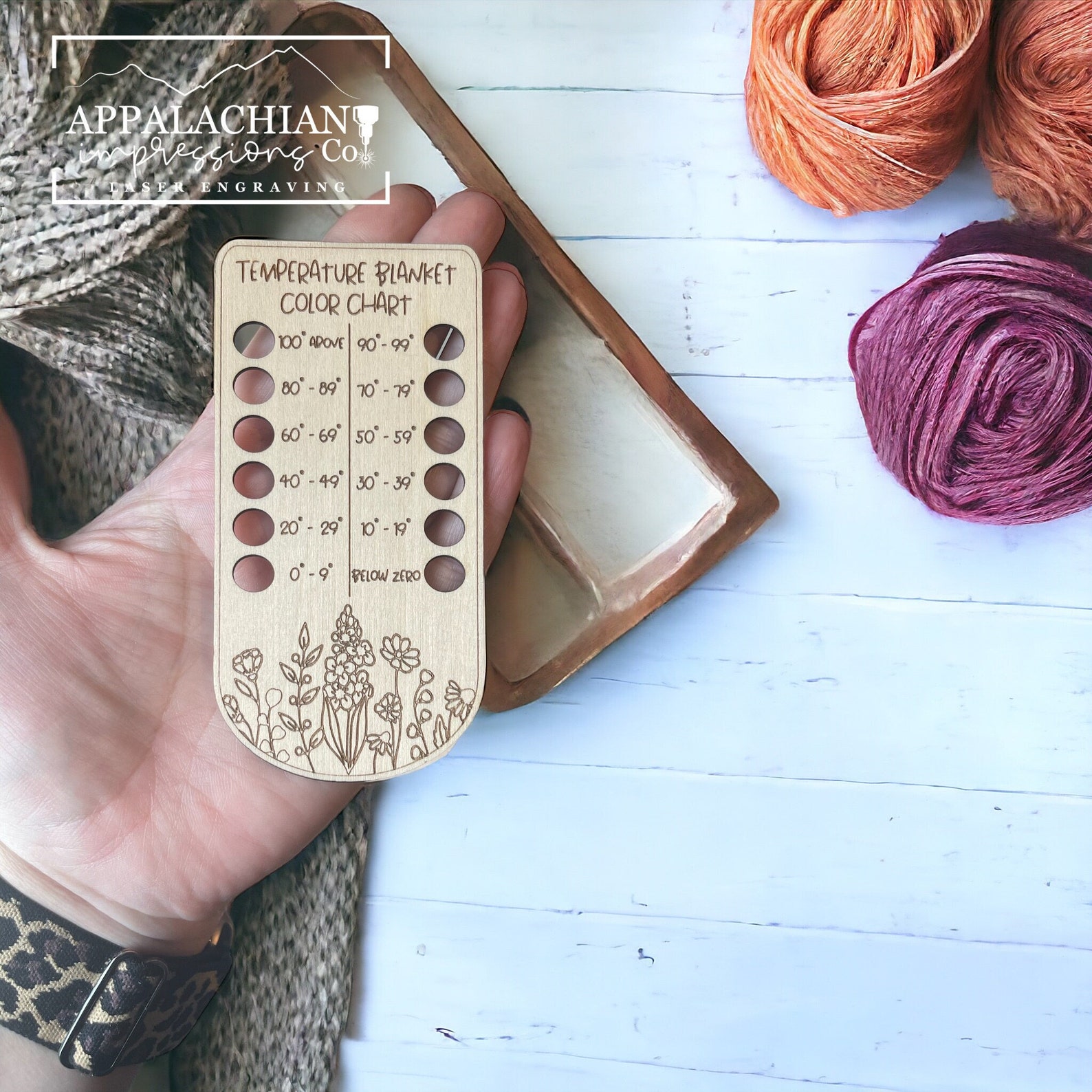 Temperature Blanket Color Chart, Pocket Size, Knitting & Crochet ...