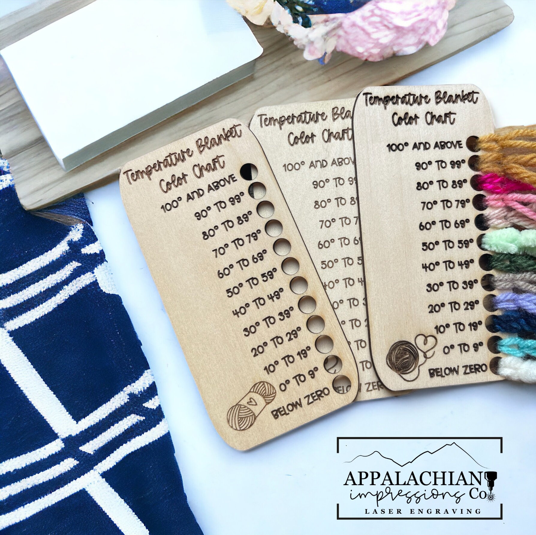 Temperature Blanket Color Chart, Pocket Size, Knitting & Crochet ...