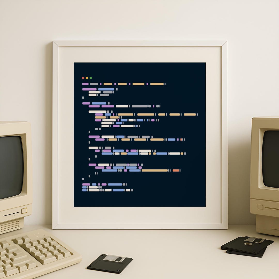 Techie Programmer Poster Retro Computer Print Code Wall Art Printable ...