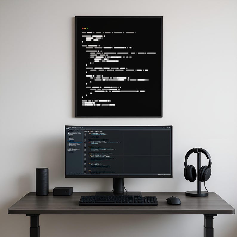 Techie Programmer Poster Retro Computer Print Code Wall Art Printable Tech Nerd Gift Gaming ...