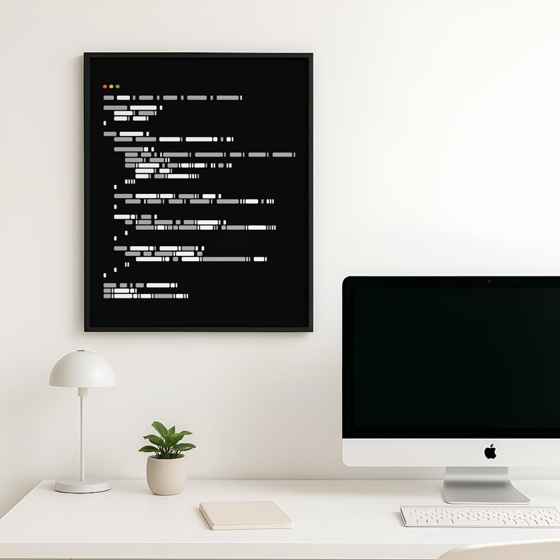 Techie Programmer Poster Retro Computer Print Code Wall Art Printable Tech Nerd Gift Gaming ...