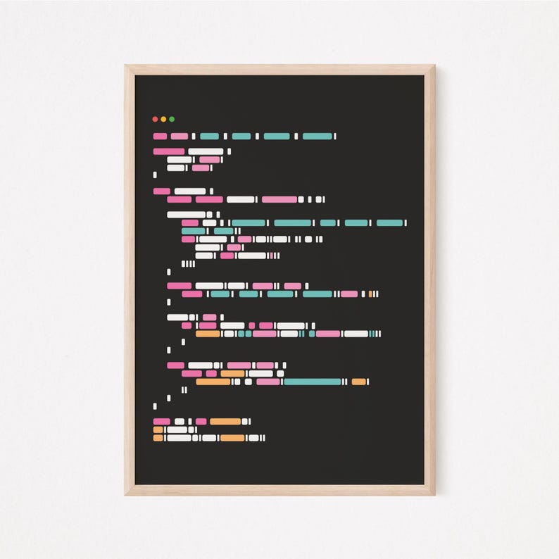 Techie Programmer Poster Retro Computer Print Code Wall Art Printable ...