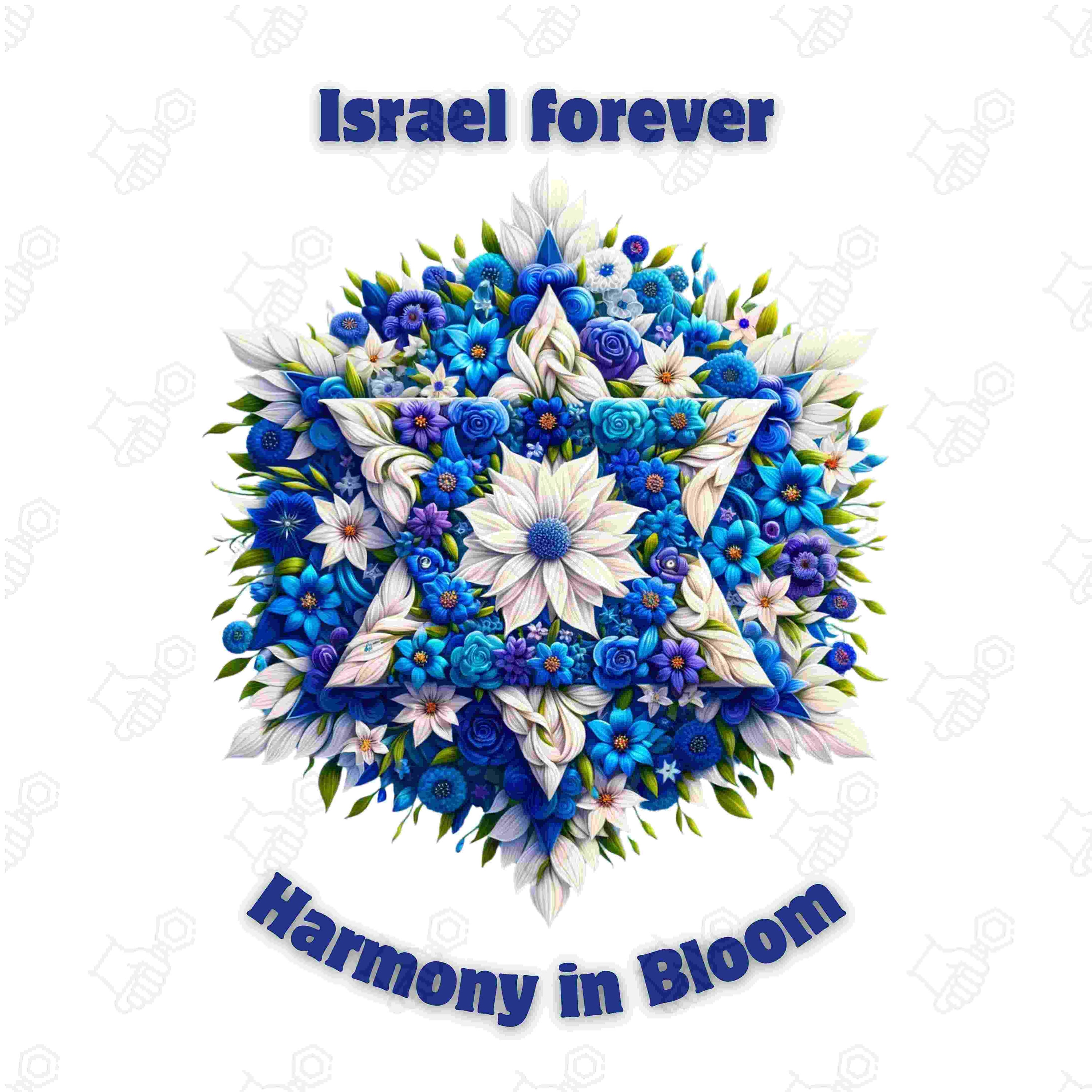 Israel Forever Blooms: Floral Star of David - PNG SVG - Stand With ...