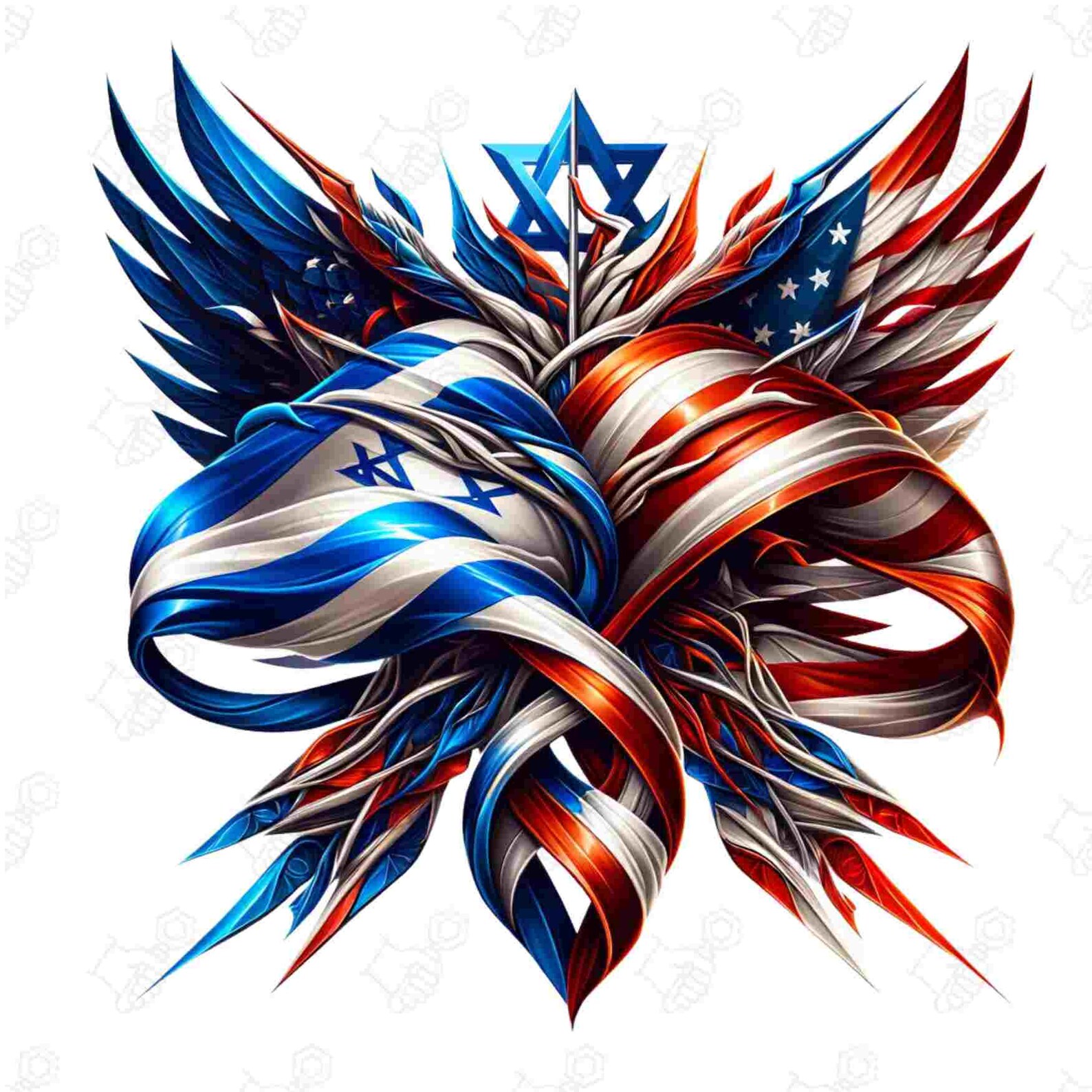 Strength in Unity - Israeli and US Flags - PNG SVG - Stand With Israel ...