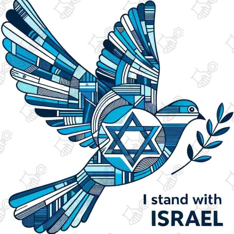 I Stand With Israel - Supportive Dove Design – Patriotic Art for ...
