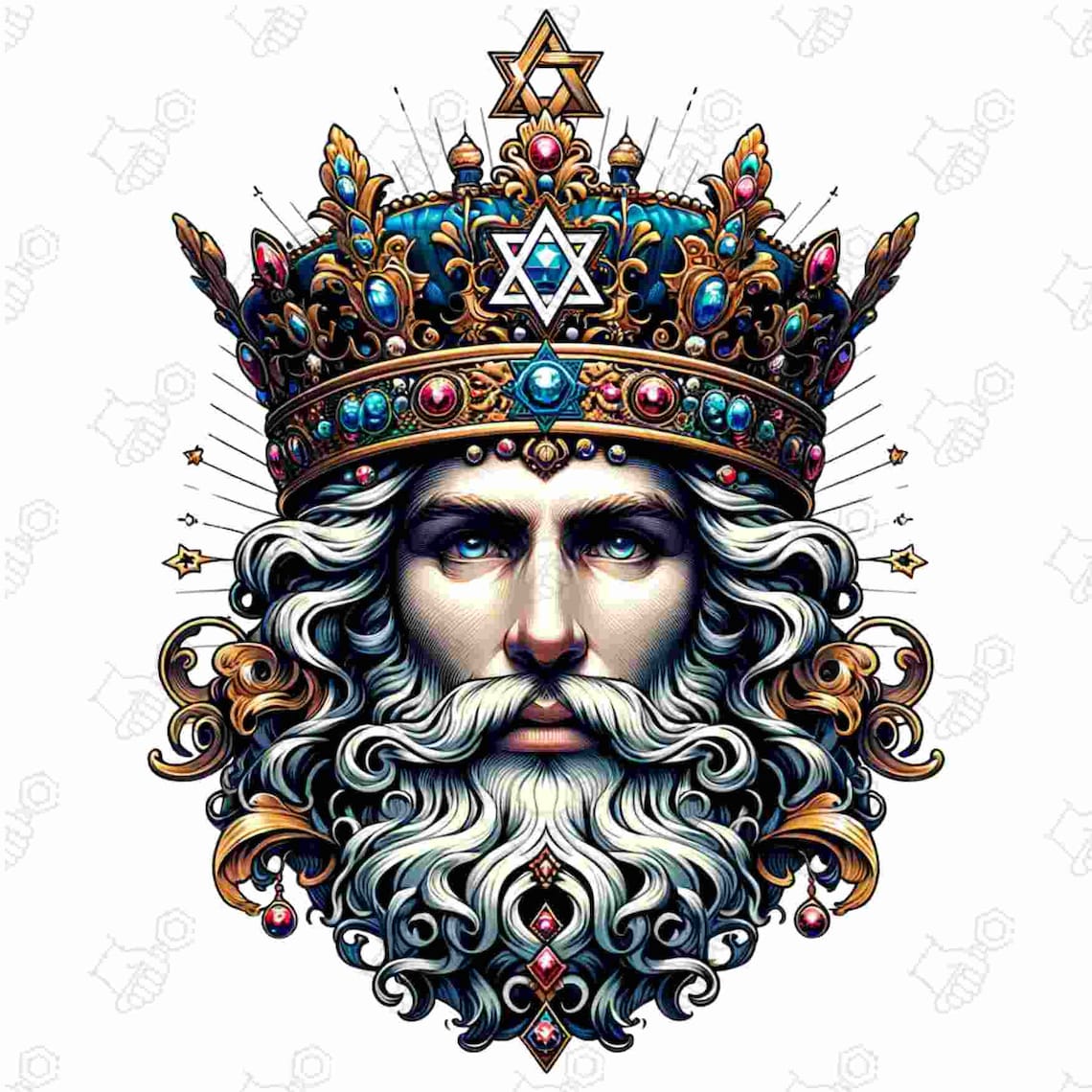 King of Israel SVG & PNG - Majestic Jewish Monarch With Star of David ...