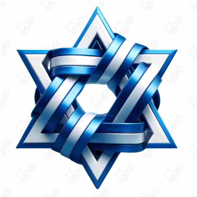 3D Star of David: - Blue & White - Jewish Haritage - Support Israel ...