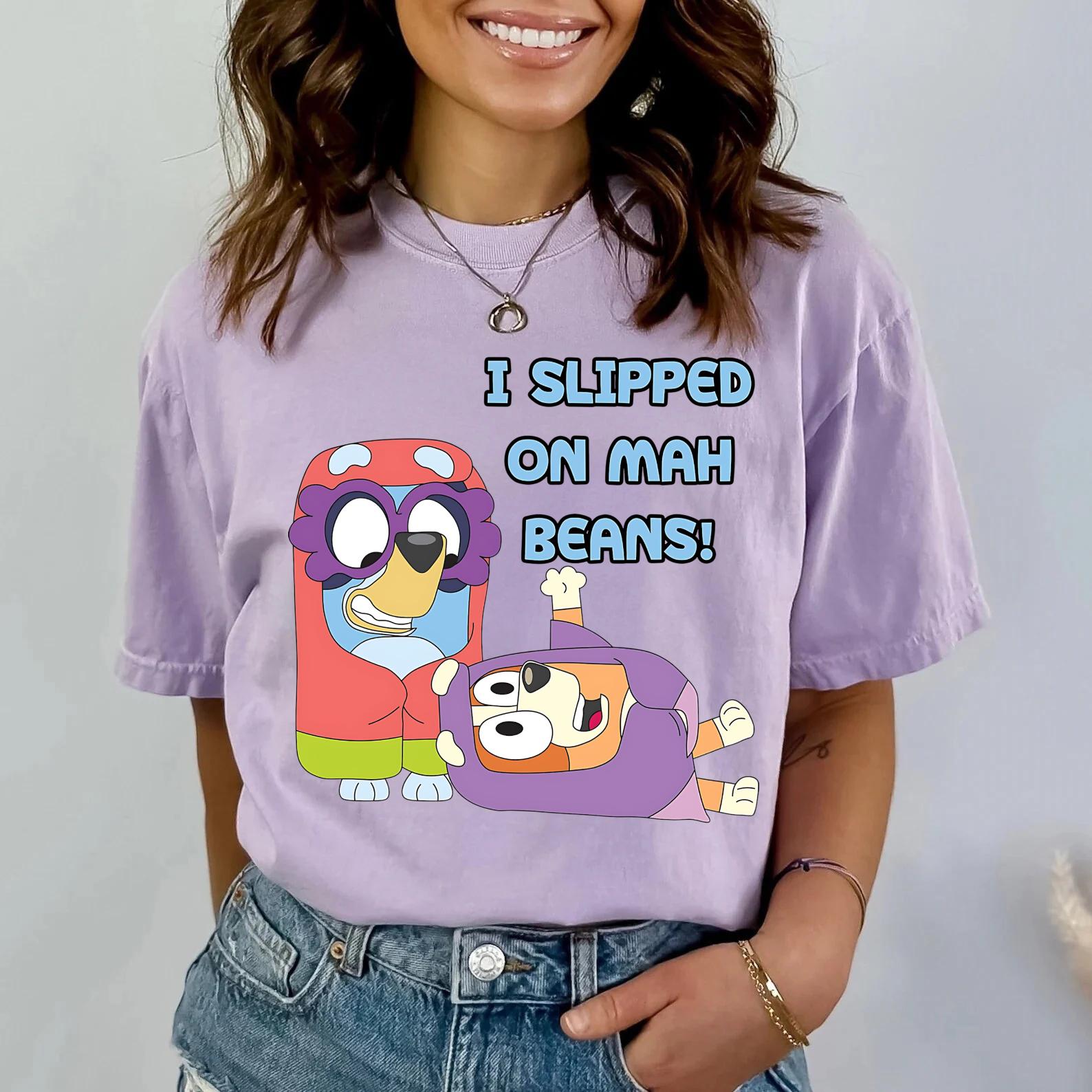 Bluey I Slipped on Mah Beans Comfort Colors T-shirt, Unisex Tee, Funny ...