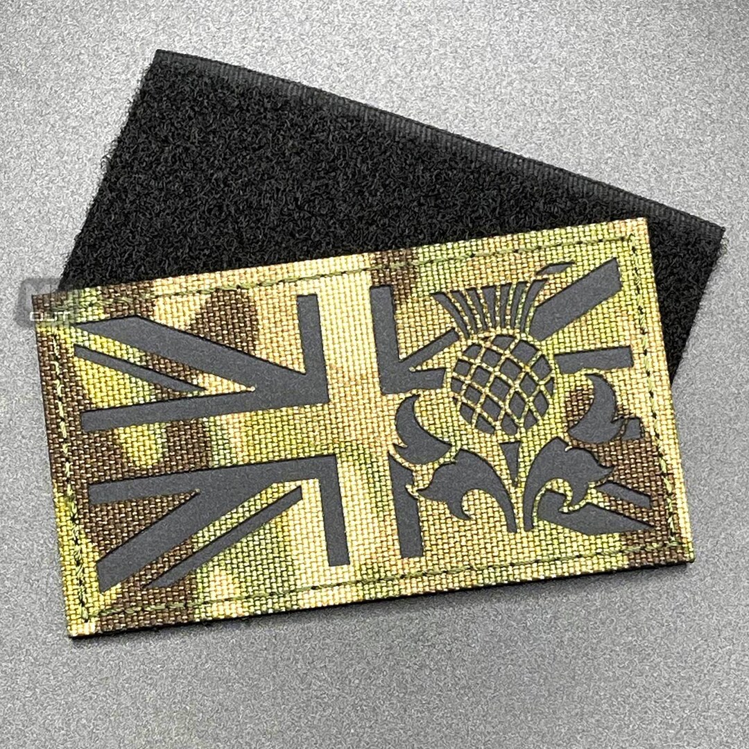 IRR MTP Camo Union Jack W/ Scottish Thistle Patch Hook & Loop, Laser ...