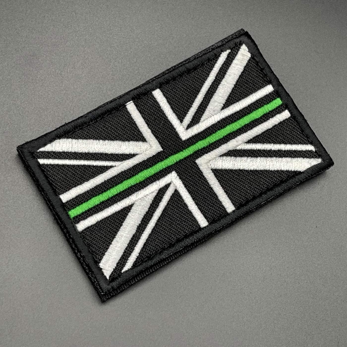 Thin Green Line Union Jack Patch Black Hook-lined, Fabric Emergency Service Response Ambulance ...